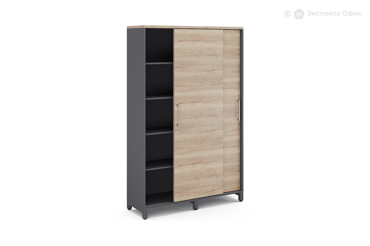 Купить шкаф-купе Kobor HK/5-120/40/M Дуб натуральный, RAL 7024 графит ...